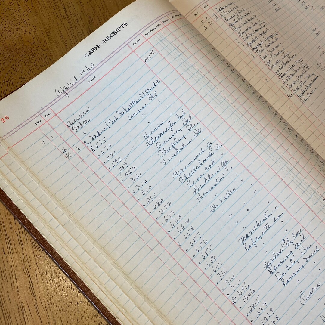Large Vintage Cash Ledger Book 1960 Vintage Cash Log Accounting Book ...