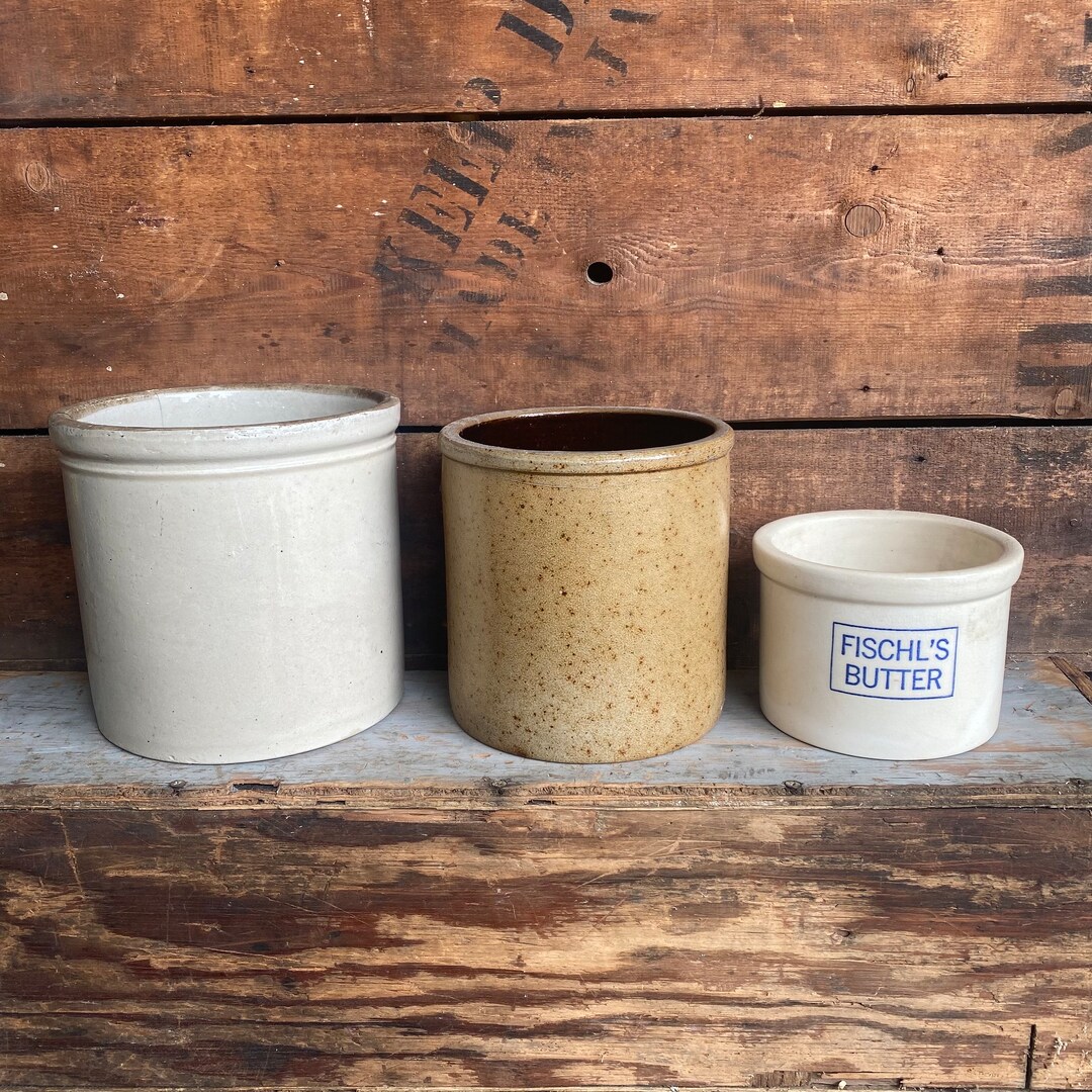 Stoneware Crock Vintage Gift Idea, Antique Cream Crock Vintage Country ...