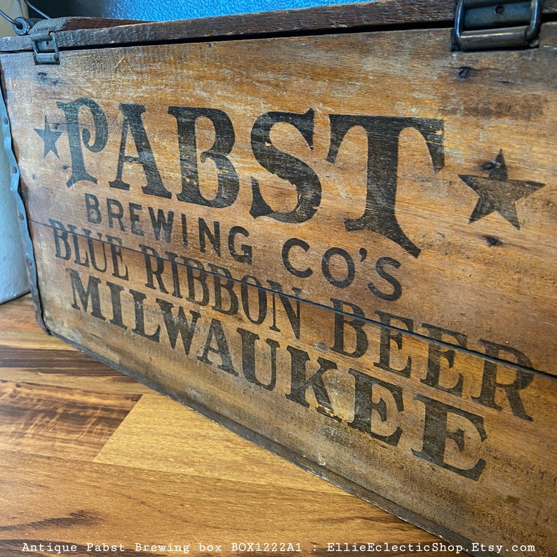 Antique Pabst Blue Ribbon Wood Box 2ft Pre Prohibition - Etsy