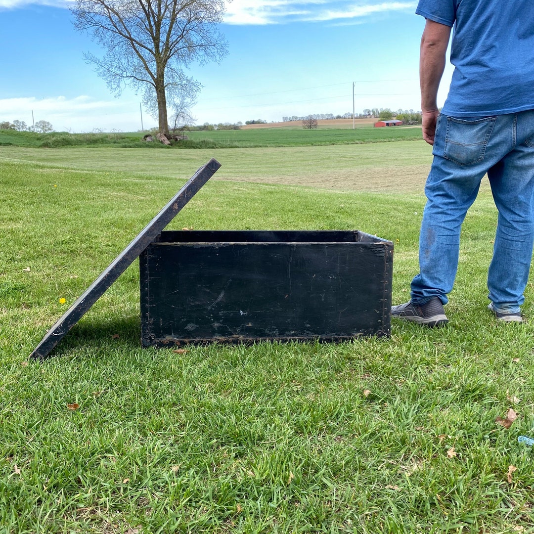 Large Vintage Trunk Box, Removable Lid Rustic Storage and Organization ...