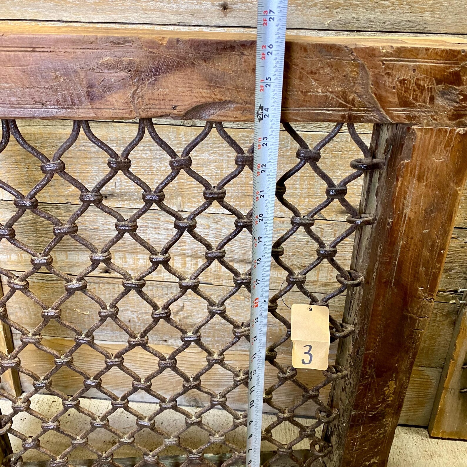 Vintage Jali Window Panel | Rustic Wood & Iron Architectural Salvage ...
