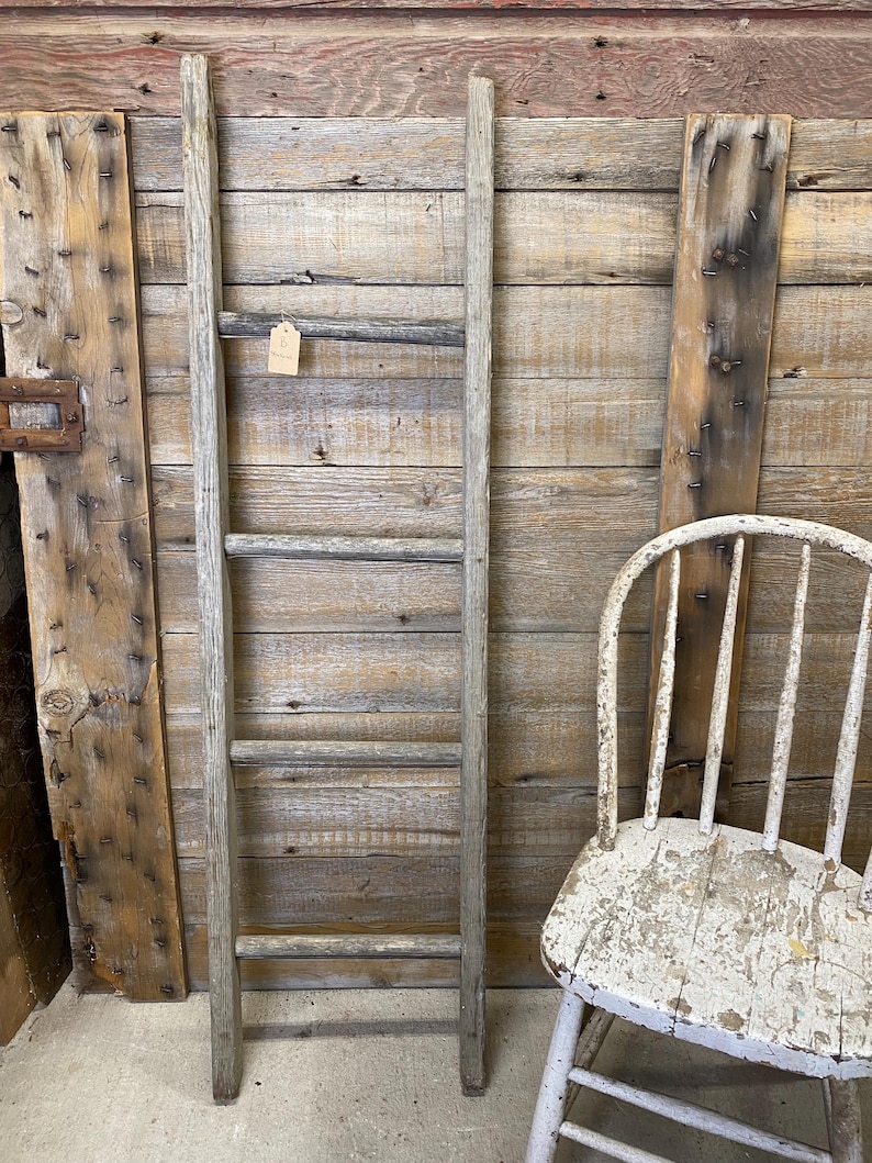 Rustic Wooden Ladder: Vintage Farmhouse Decor (3ft-4ft) - Etsy
