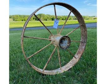 Extra Large 40 Vintage Metal Wheels Antique Farmhouse Industrial ...