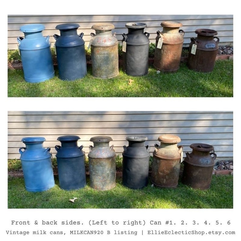 Large rustic antique milk cans Vintage milk jug Rusty metal | Etsy