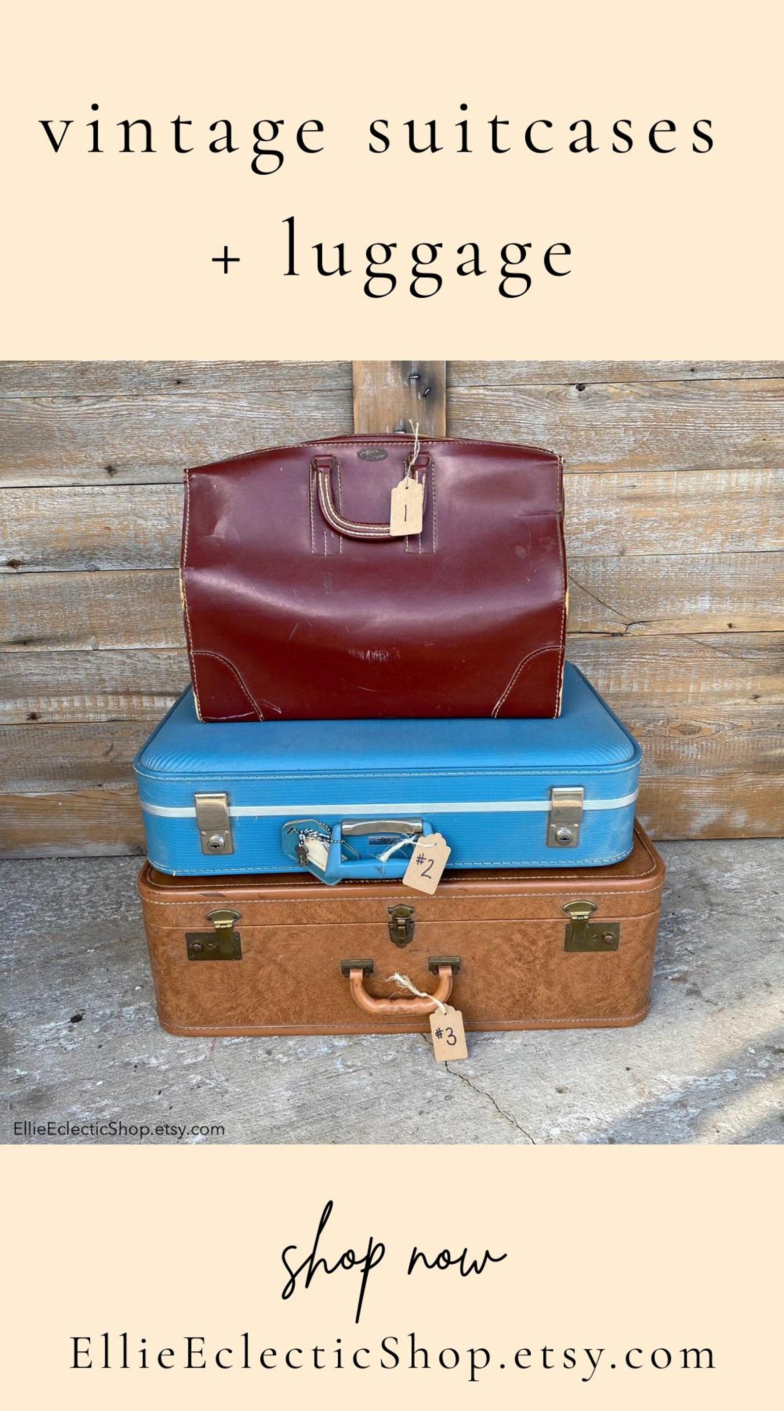Vintage Suitcase Decor | Rustic Wedding Luggage Stack, Farmhouse ...