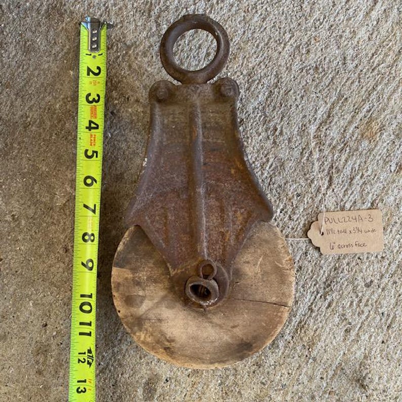Vintage Metal and Wood Barn Pulleys [your Choice] | Rustic Industrial ...