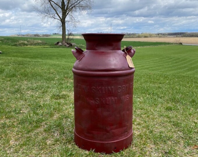 Large Vintage Milk Can With Writing | Old Country Decoration for Front ...