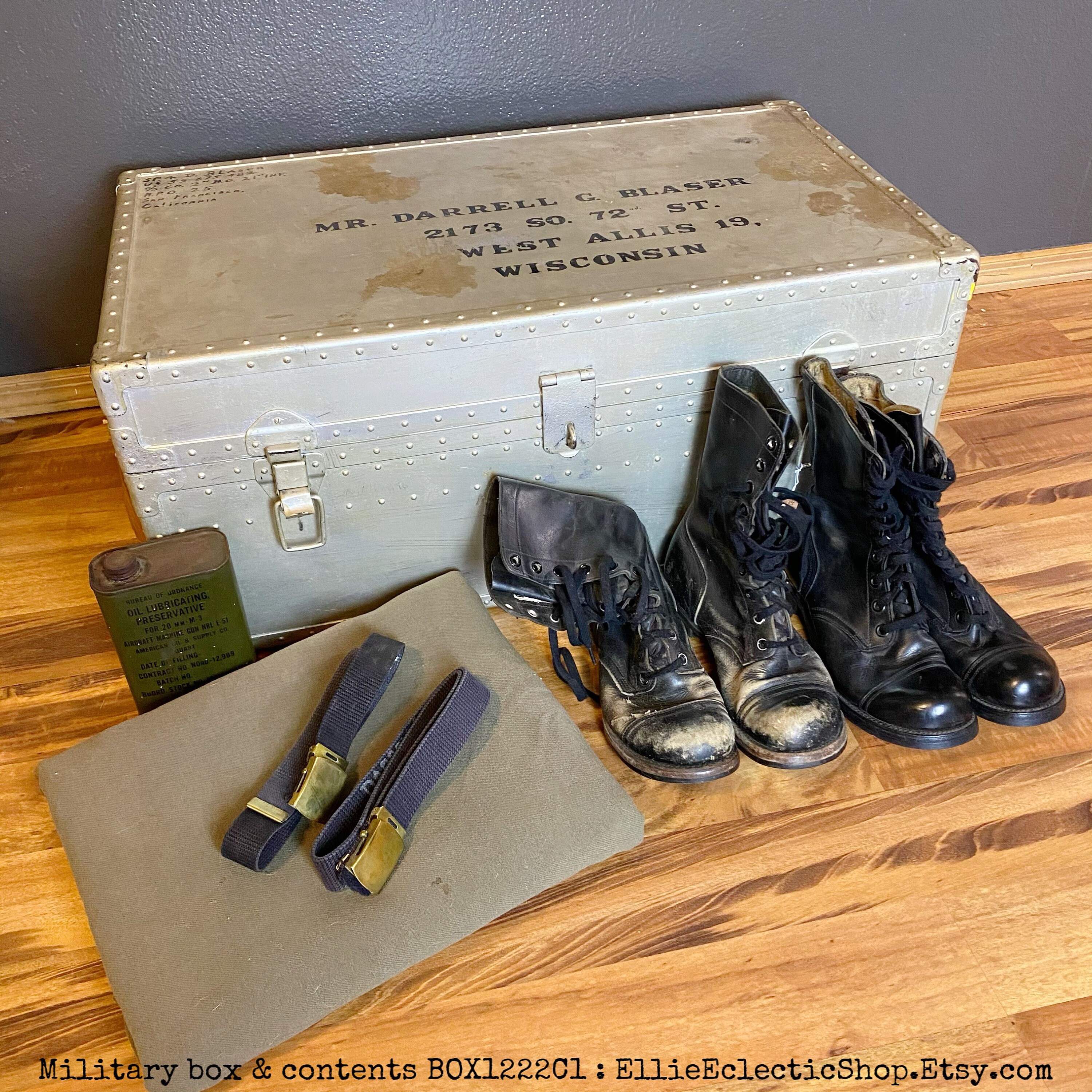 Vintage Military Footlocker Trunk Box US Army Memorabilia - Etsy