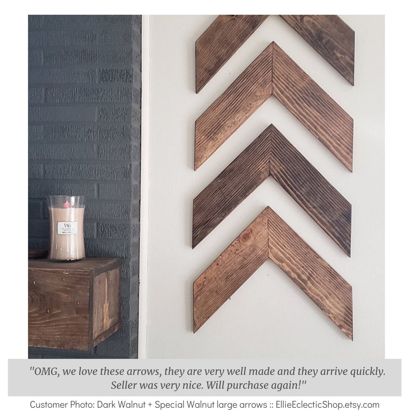 Large Chevron Arrows Wall Decor Set of 3 Decorative Wooden | Etsy