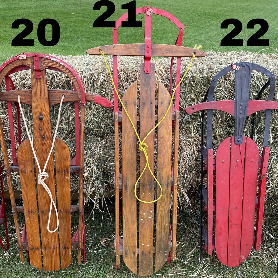 Large Wooden Sled for Porch Rustic Christmas Sleigh - Etsy