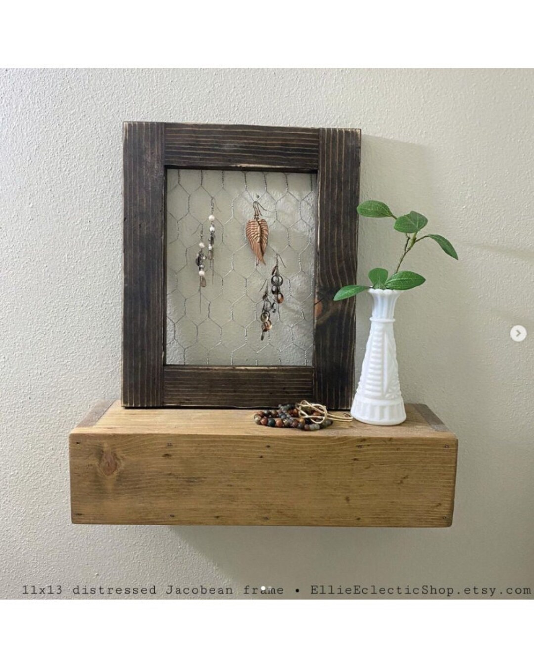 Wooden Chicken Wire Frame, Small Jewelry Display Nursery Wall Decor ...