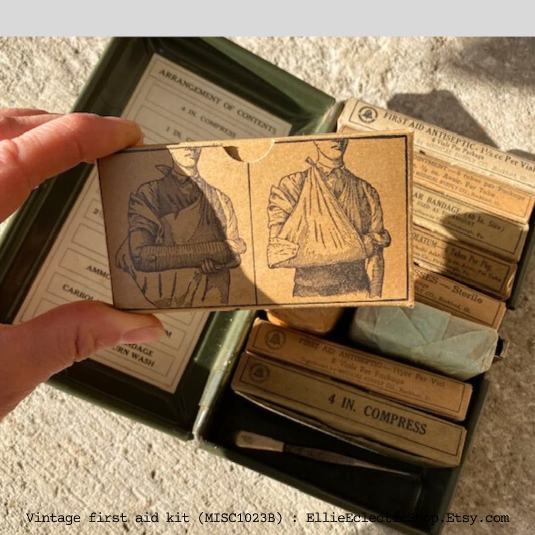 Vintage First Aid Box With Contents Bell System First Aid Kit in Metal ...