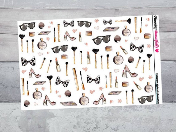 Makeup Stickers Makeup Planner Stickers Cosmetic Stickers | Etsy