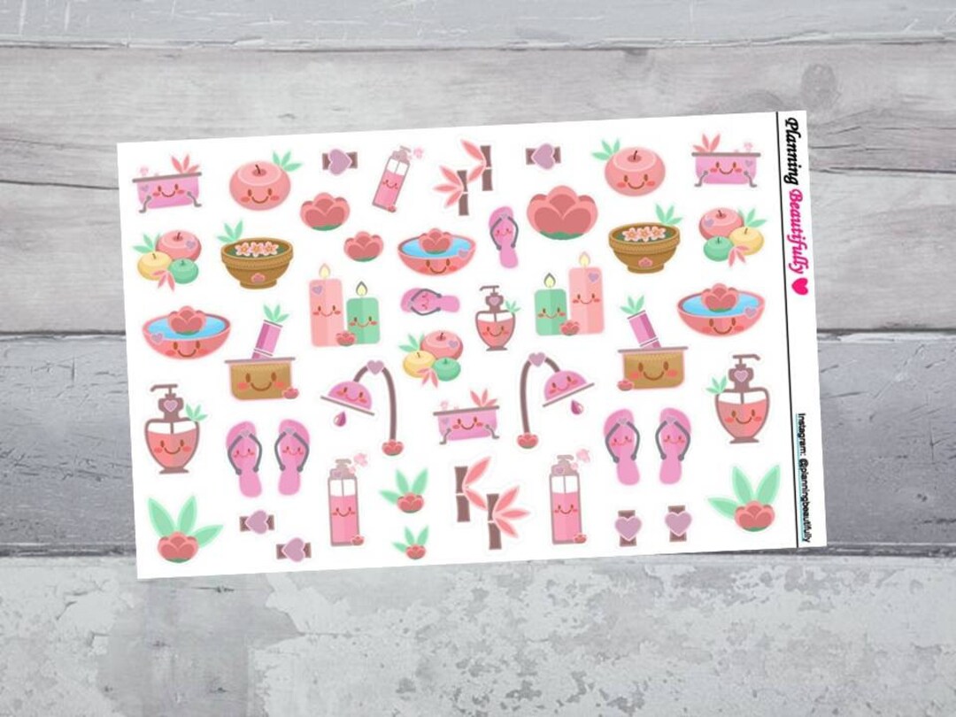Spa Day Stickers, Spa Day Planner Stickers, Spa Day Clipart, Spa Day ...