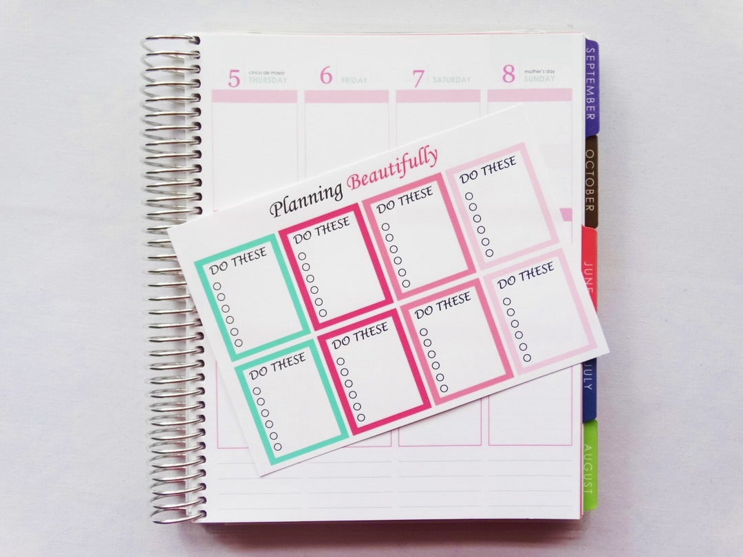 Full Box Planner Stickers, Full Box Stickers, Checklist Stickers ...