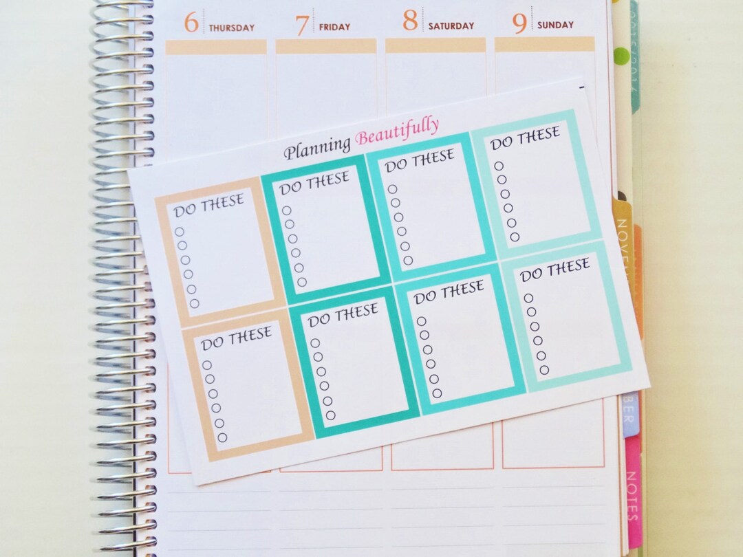 Full Box Planner Stickers, Full Box Stickers, Checklist Stickers ...