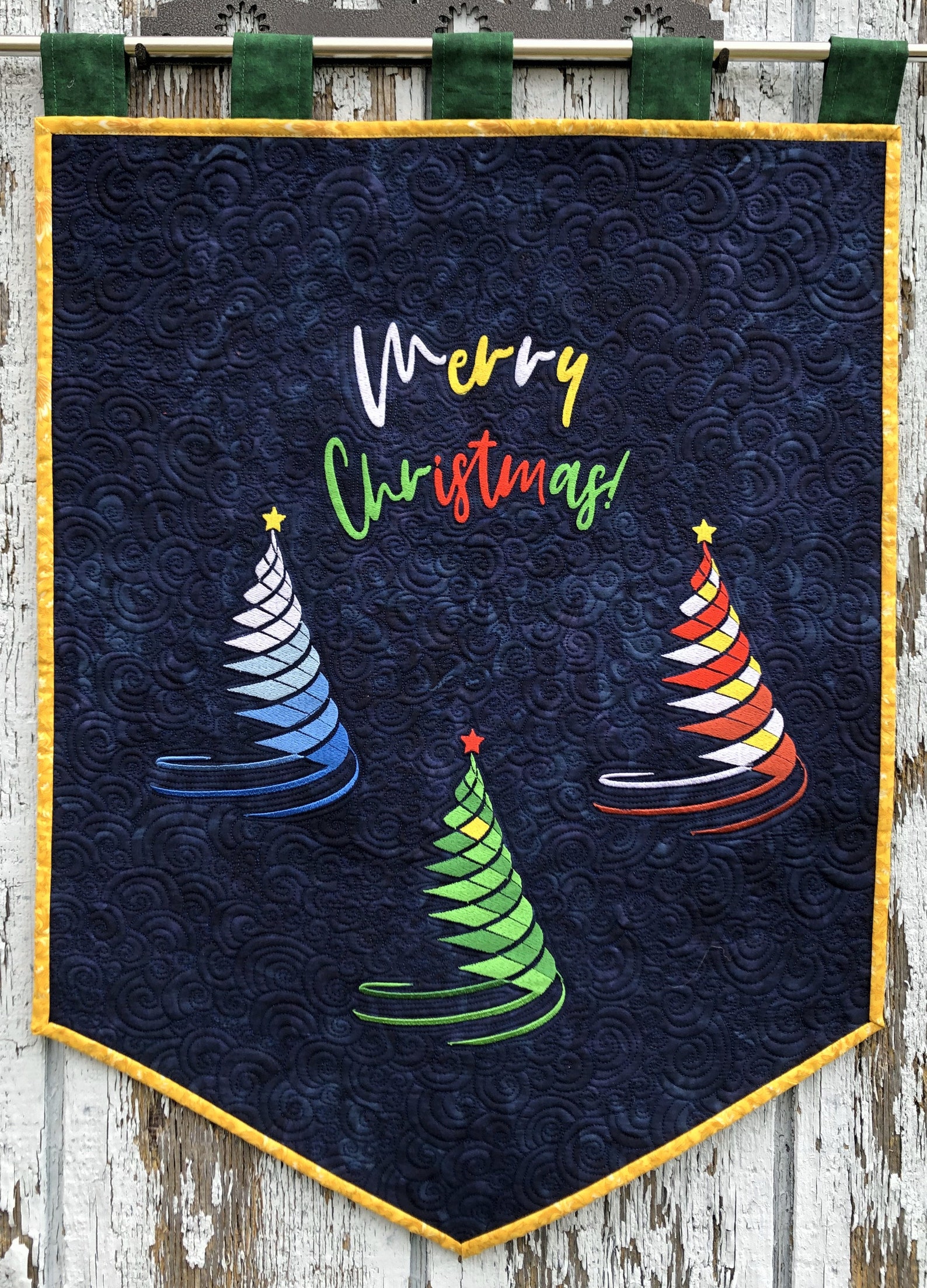 Merry Christmas Quilted Banner - Etsy