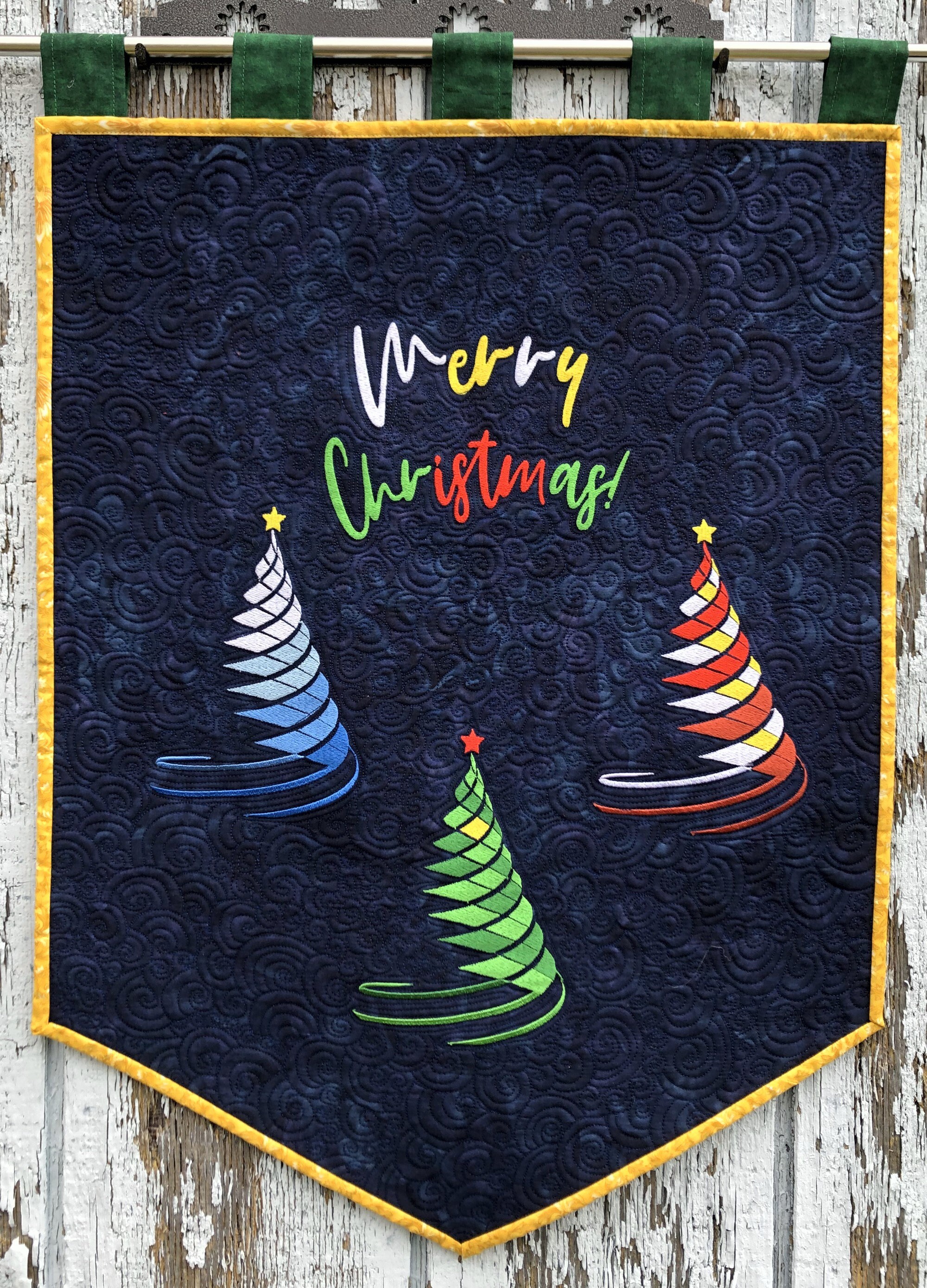 Merry Christmas Quilted Banner - Etsy