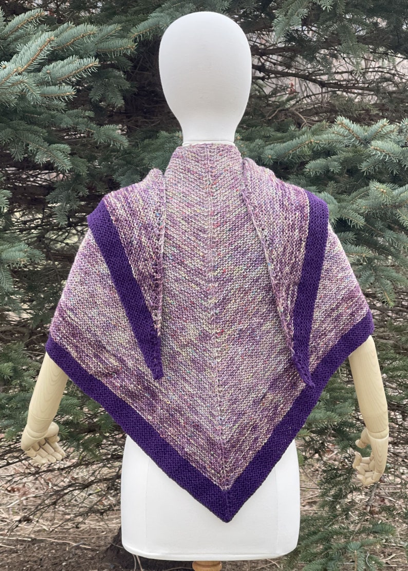 Hand Knit Wool Triangle Shawl - Etsy