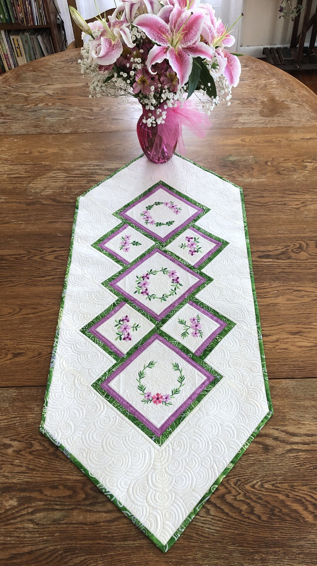 Quilted Flower Table Runner - Etsy