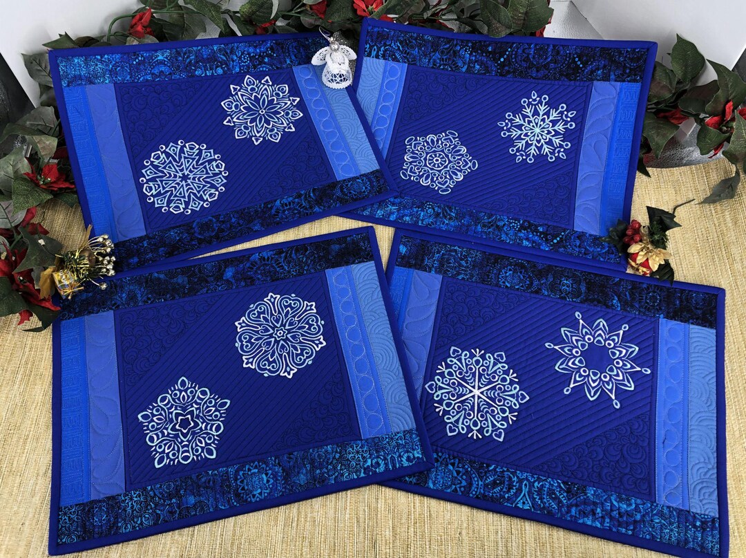 Set of 4 Quilted Snowflake Placemats - Etsy