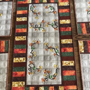 Quilted Autumn Table Set (table Unner and 4 Table Mats) - Etsy