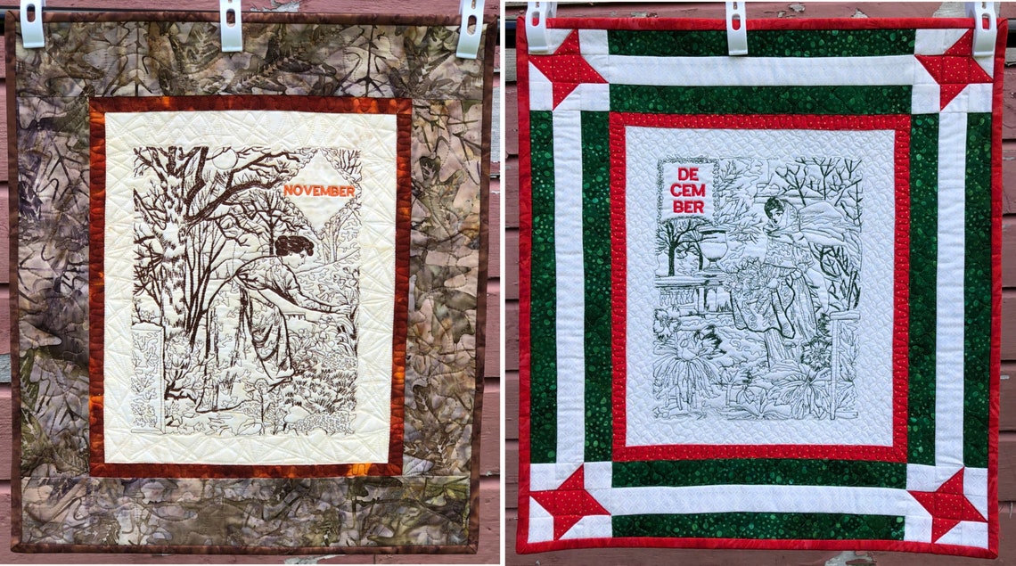 My Beautiful Garden Calendar Wall Quilt Set - Etsy