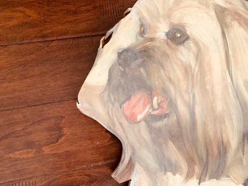 Vintage Hand-painted Dog Portrait - Etsy
