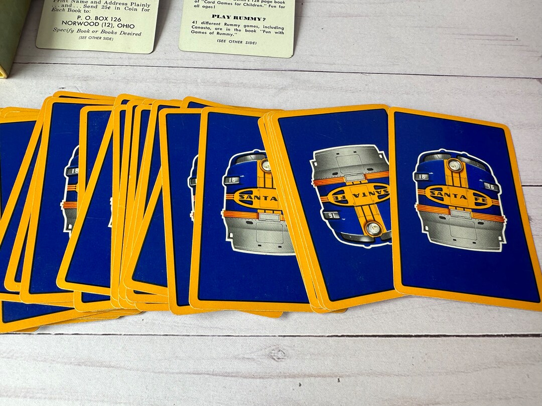 Vintage Santa Fe Railroad Deck of Cards--santa Fe Deck--congress ...
