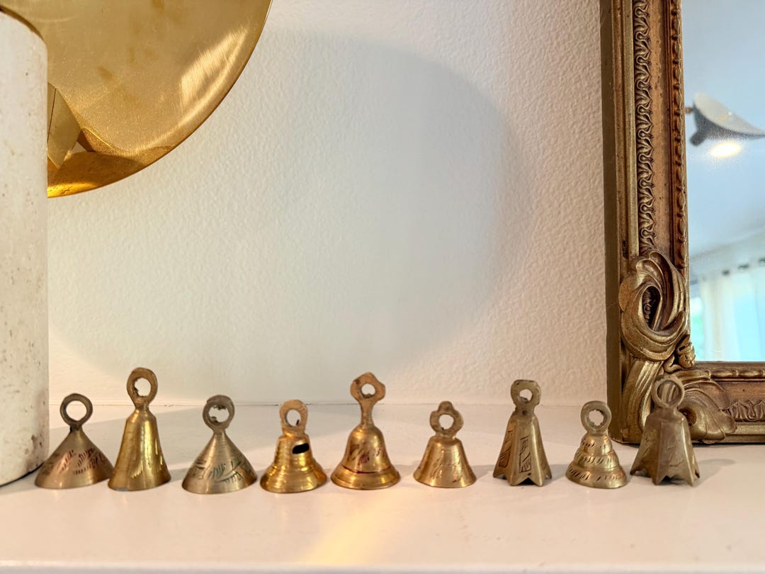 Vintage Set of Mini Brass Bells--brass Bell--mini Brass Bell--christmas ...