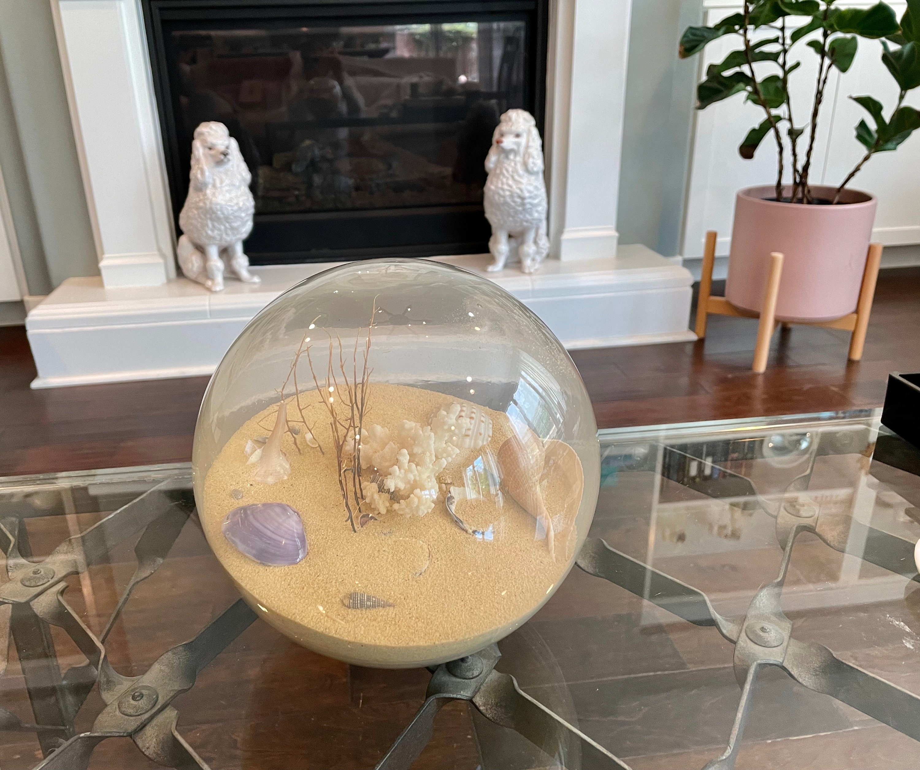 Sand and Seashells Glass Orbsand Globe - Etsy