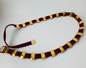 A Vintage Burgandy 1990s Ferragamo Leather Waist Belt - Etsy