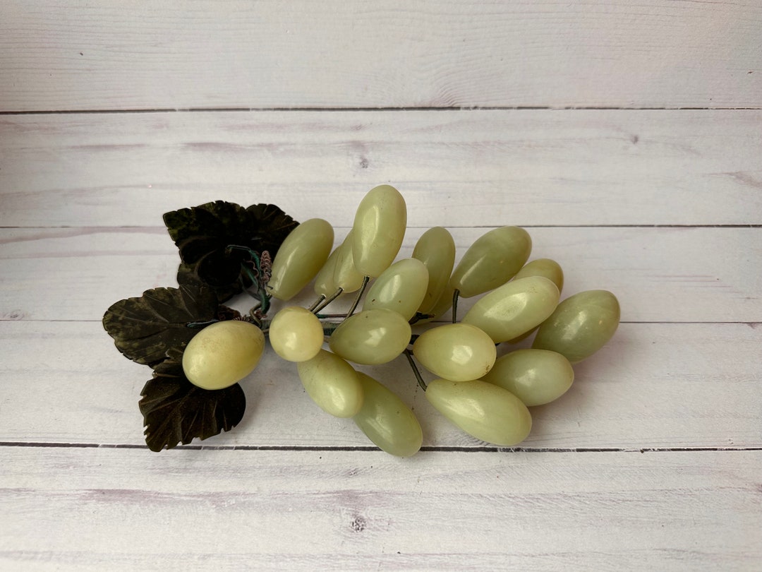 Vintage Jade Grapes--vintage Stone Grapes--grape Cluster - Etsy