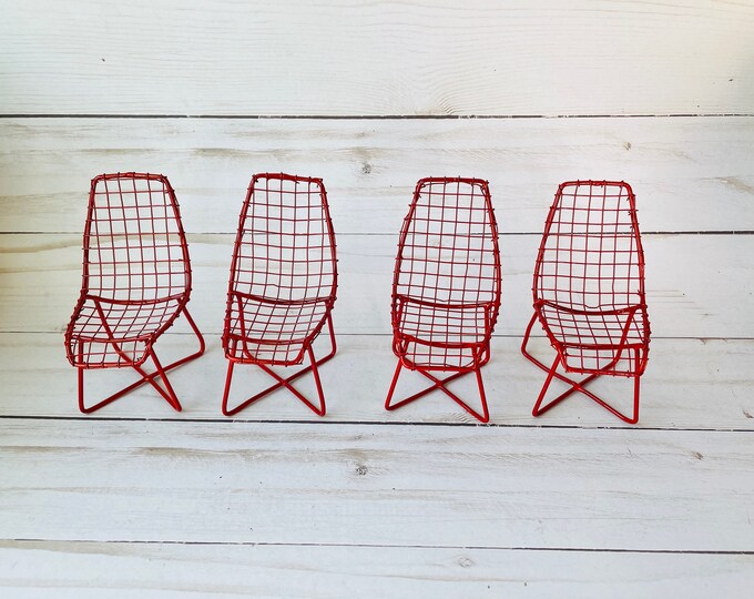 Vintage MCM Wire Dollhouse Chair--mcm Dollhouse Furniture--mini Wire ...