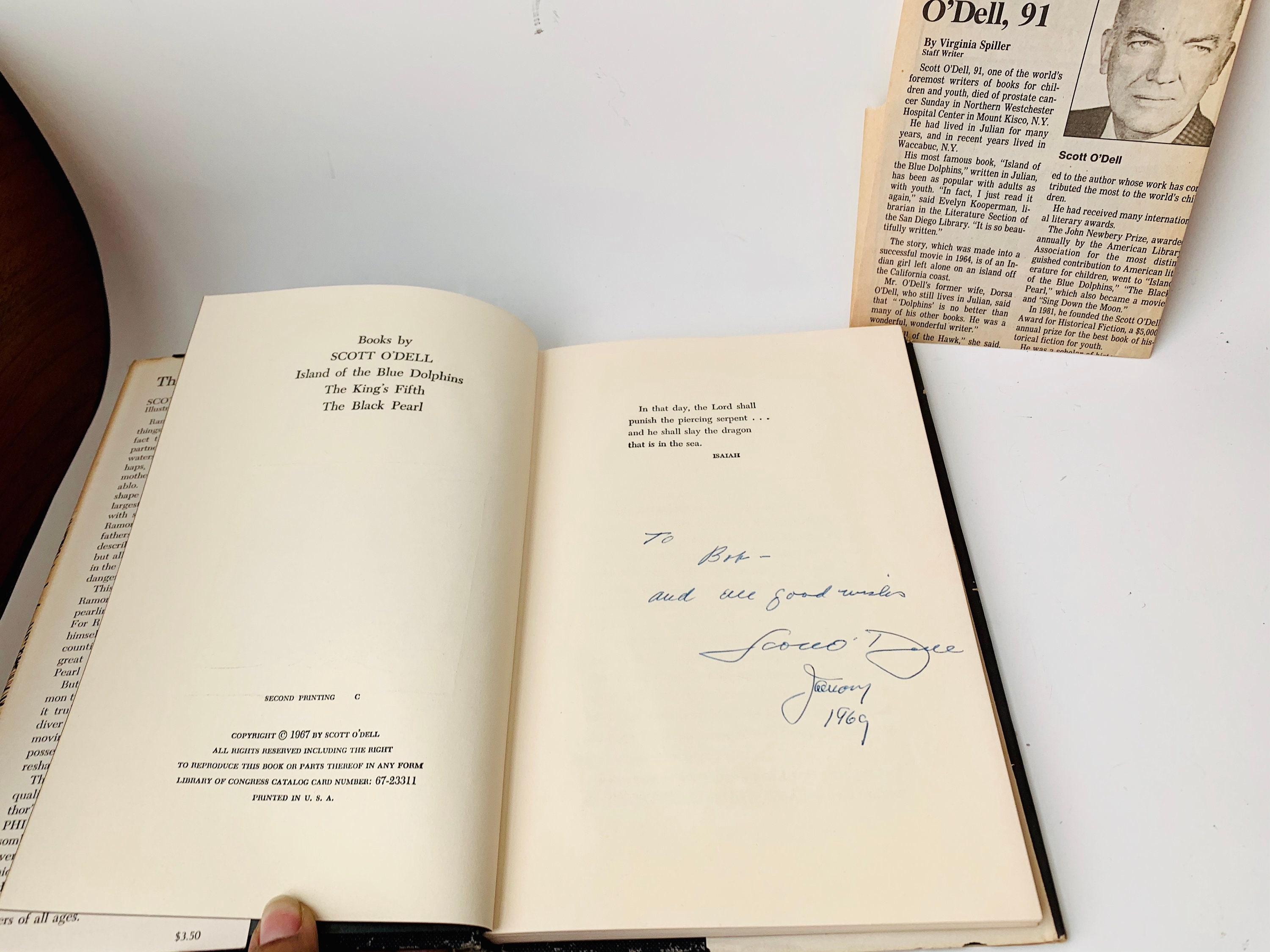 1967 the Black Pearl by Scott O'dellauthor | Etsy