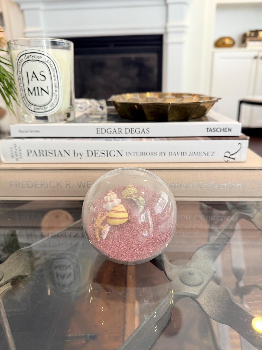 Caplugs Beach Ball Sand & Seashells Sand Globe--glass Orb With Shells ...