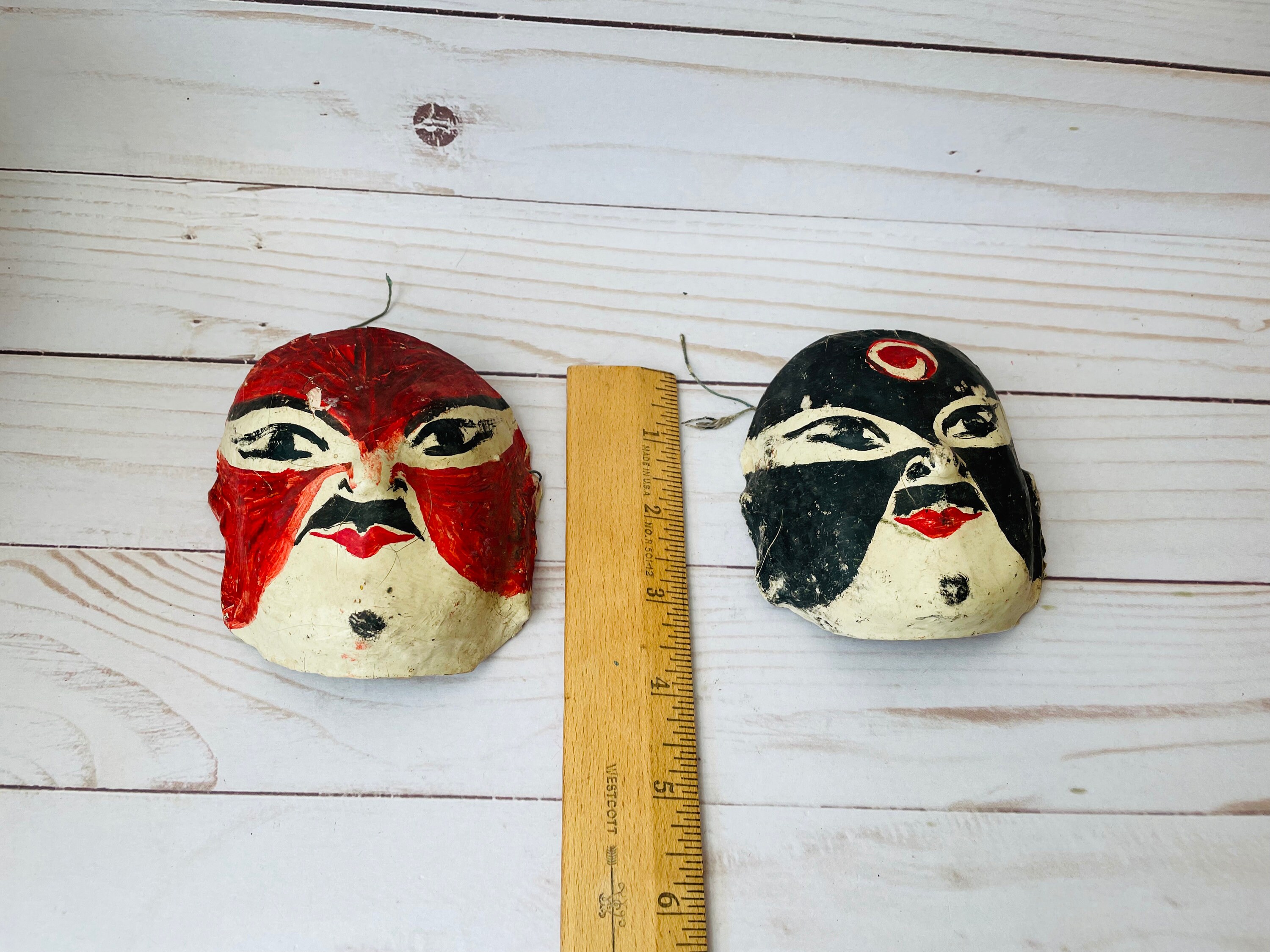 Vintage Japanese Maskspaper Mache Kabuki Masks | Etsy