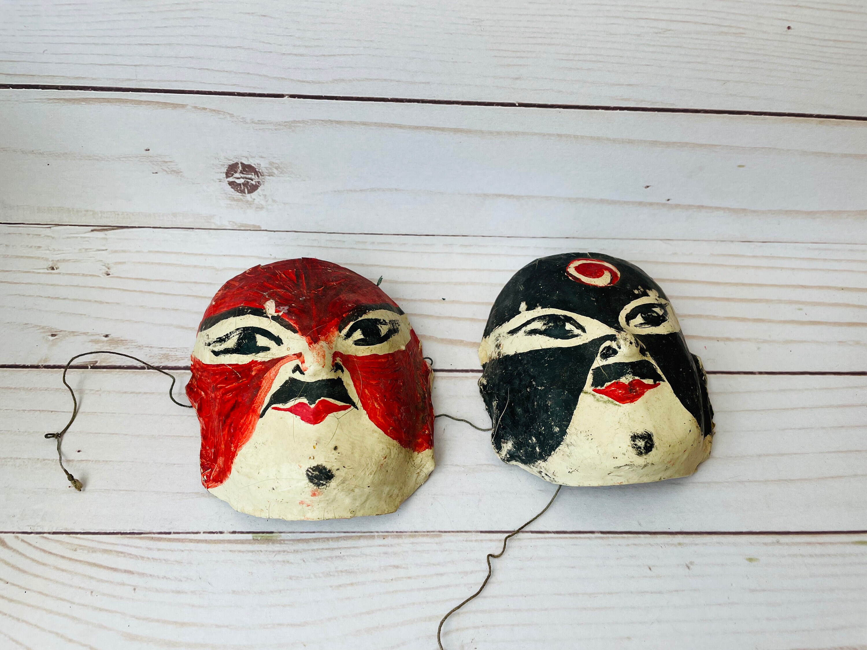 Vintage Japanese Maskspaper Mache Kabuki Masks | Etsy