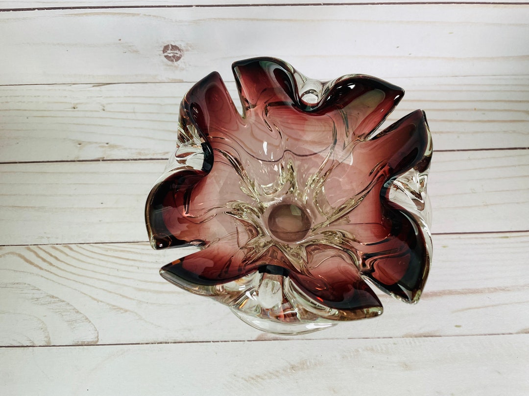 Vintage Amethyst Glass Bowl--vintage Art Glass--purple Glass - Etsy