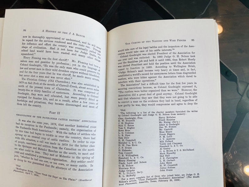 The History of JA Ranch by Harley True Burton | Etsy