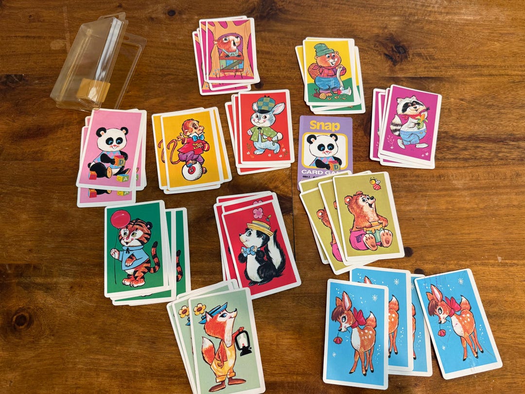Vintage Golden Brand Snap Card Game--80s Card Game--vintage Snap Card ...
