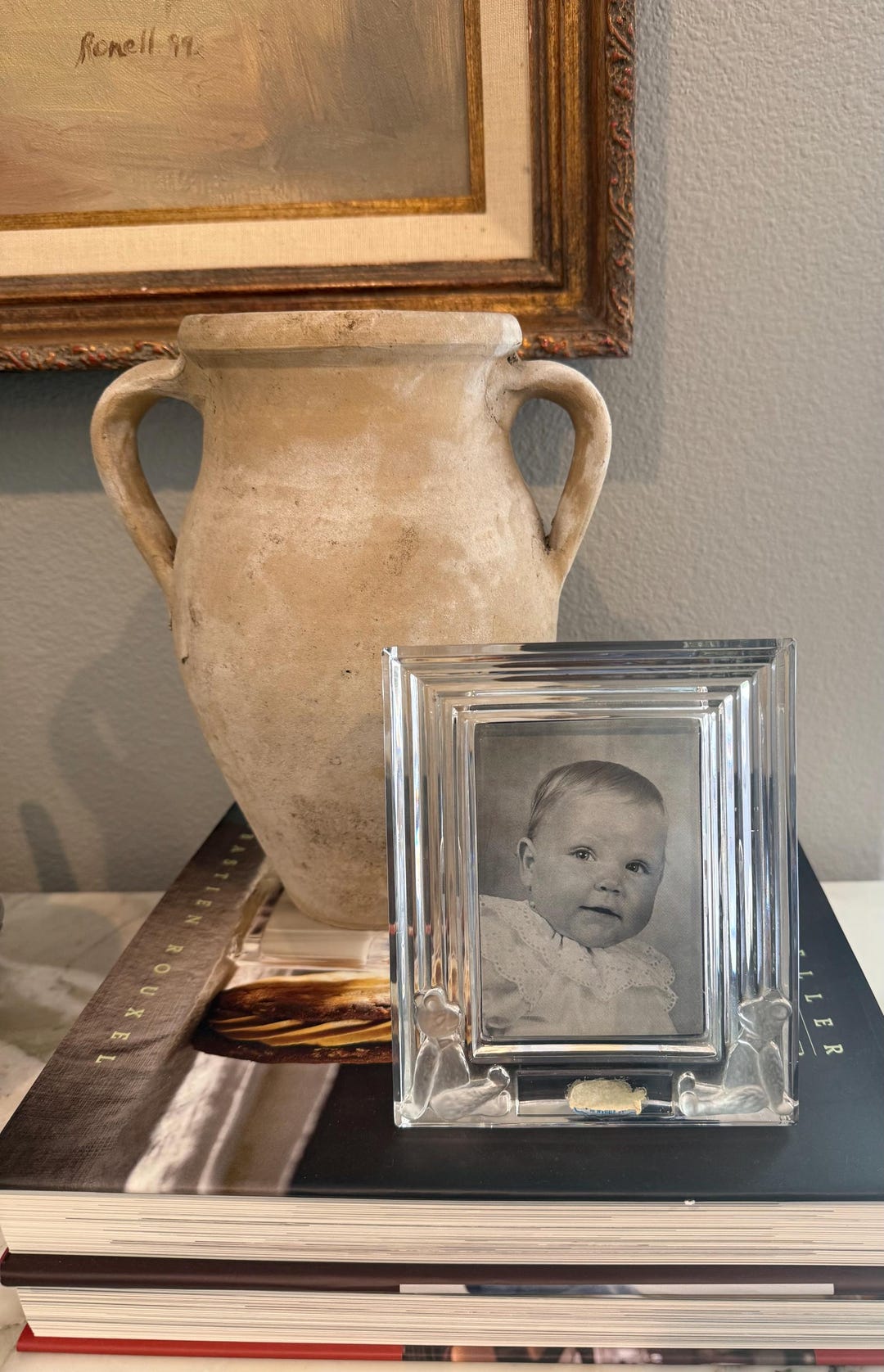 Glass Photo Frame--vintage West Germany Crystal Photo Frame--bears ...