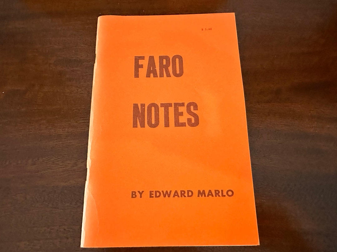 Faro Notes by Edward Marlo--vintage Book--signed Vintage Book--edward ...