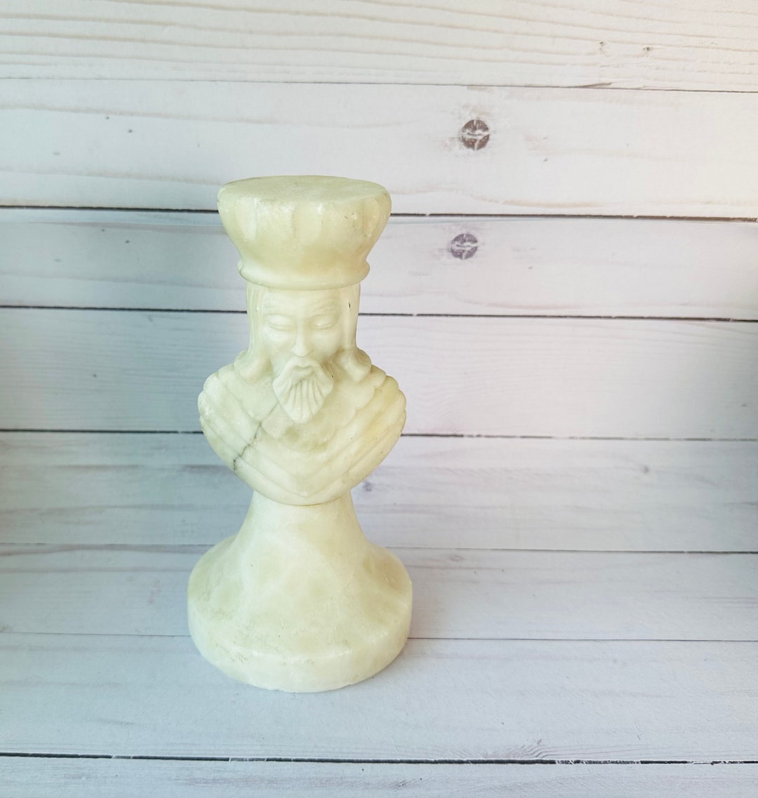 Vintage Alabaster King Chess Piece--alabaster Sculpture--alabaster ...