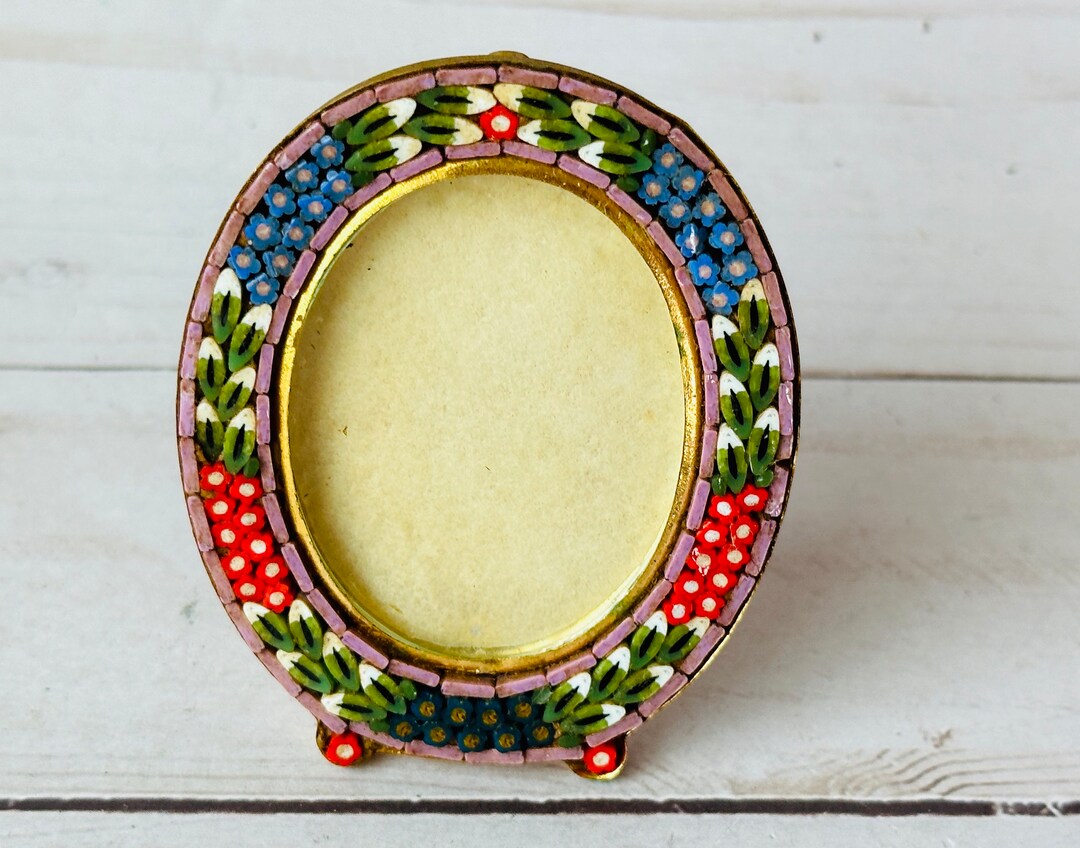 Vintage Micro-mosaic Photo Frame--mini Millefiori Photo Frame - Etsy