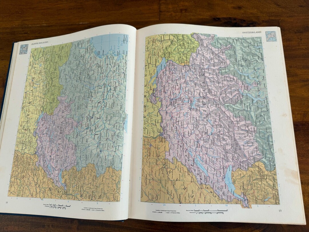 Vintage Rand Mcnally World Atlas Book--70s World Atlas--70s Maps--maps ...