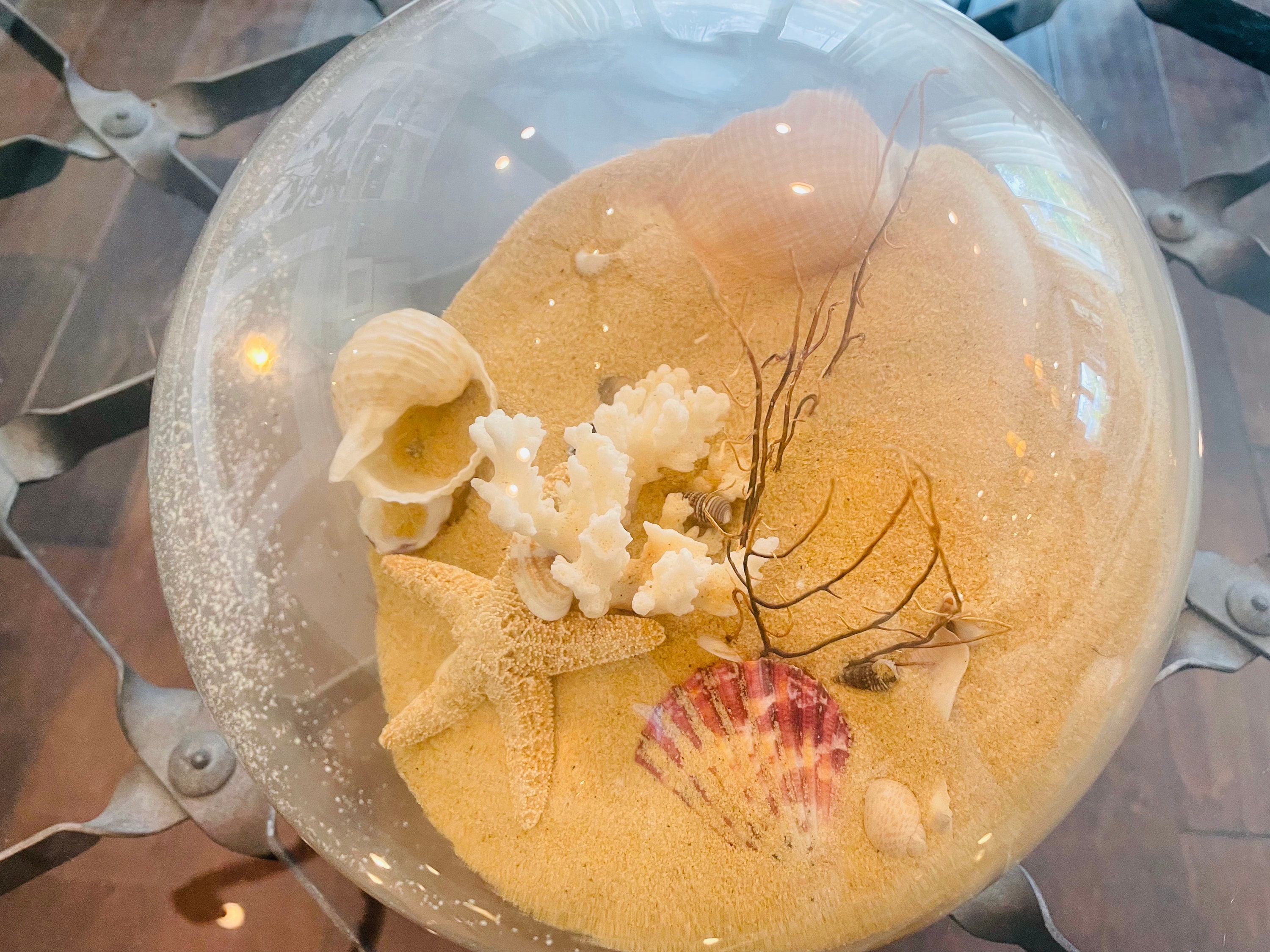 Sand and Seashells Glass Orbsand Globe - Etsy