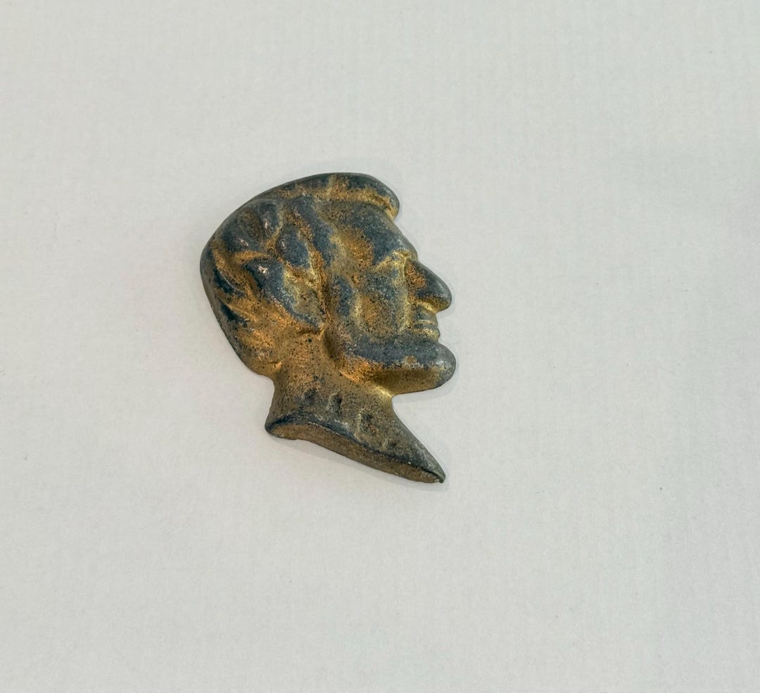 Vintage President Lincoln Face--lincoln Face--brass Lincoln--vintage ...