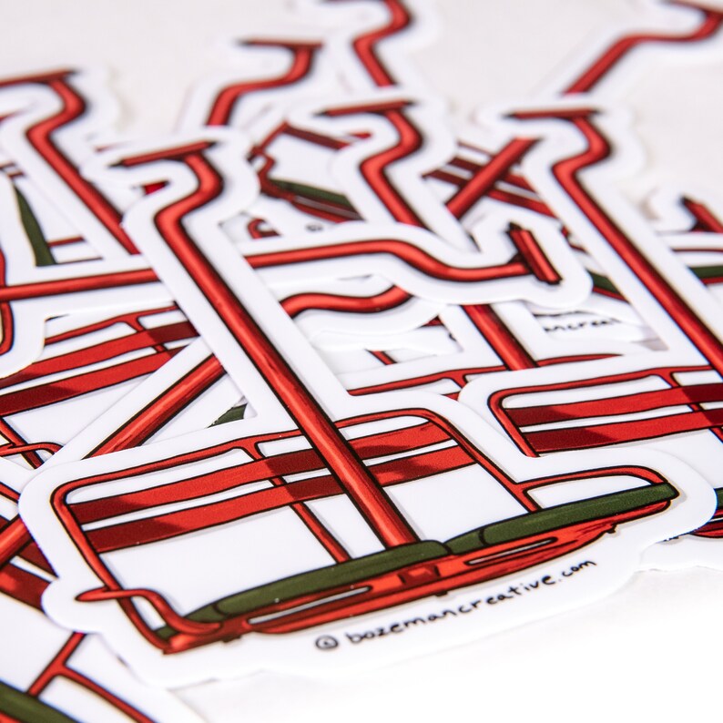 Red Chair - Chair Lift Skiing Sticker - Etsy