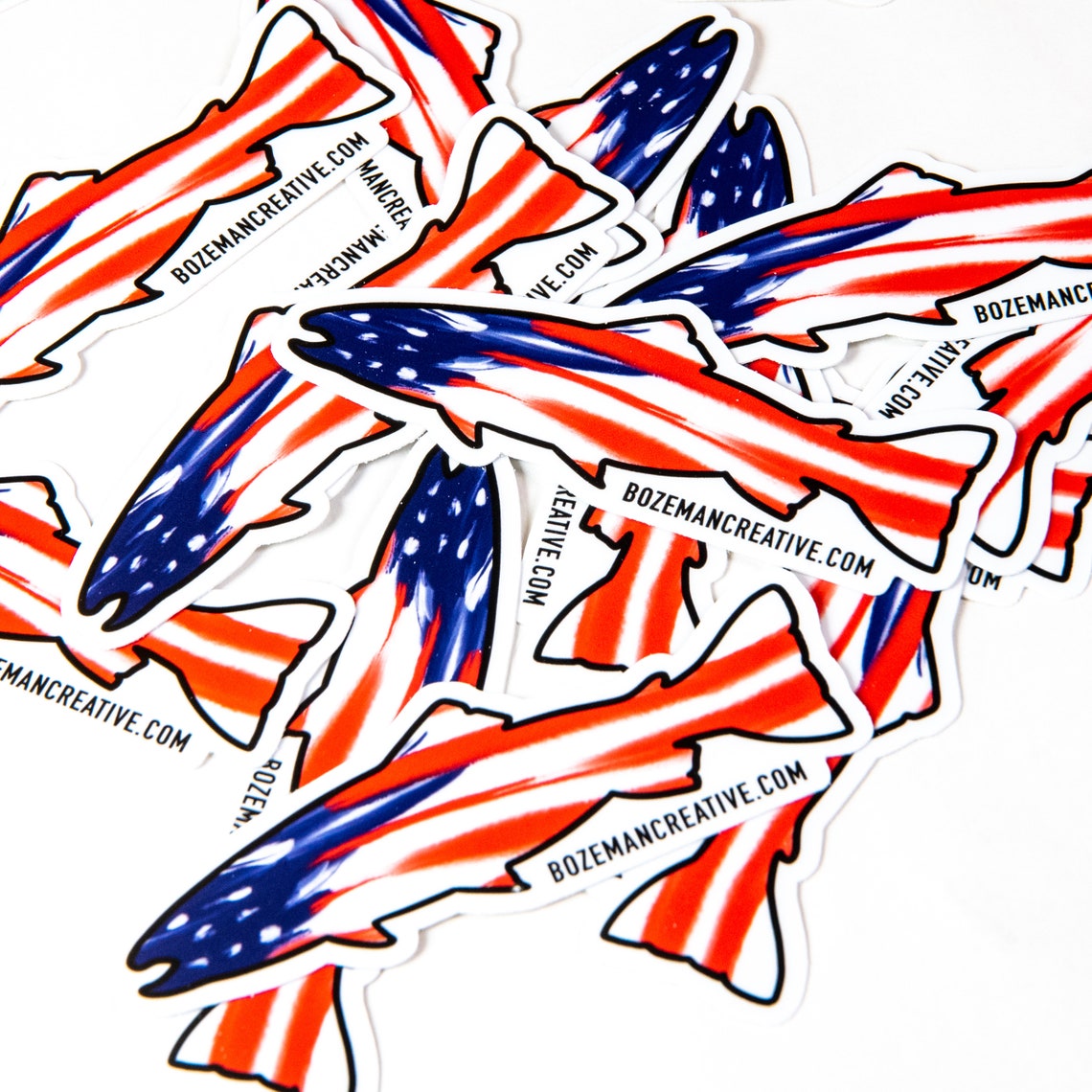 US Fish Flag Fishing Sticker - Etsy
